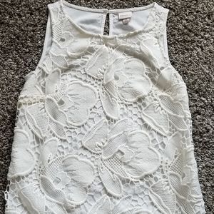 Merona | Tops | Merona White Xs Floral Tank Top | Poshmark